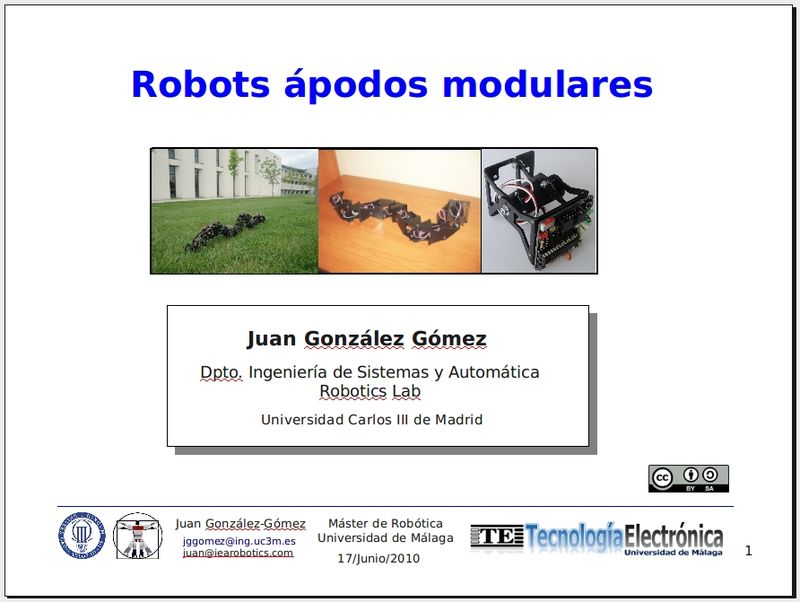 2010-06-17:Universidad de Málaga: Robots ápodos modulares - WikiRobotics